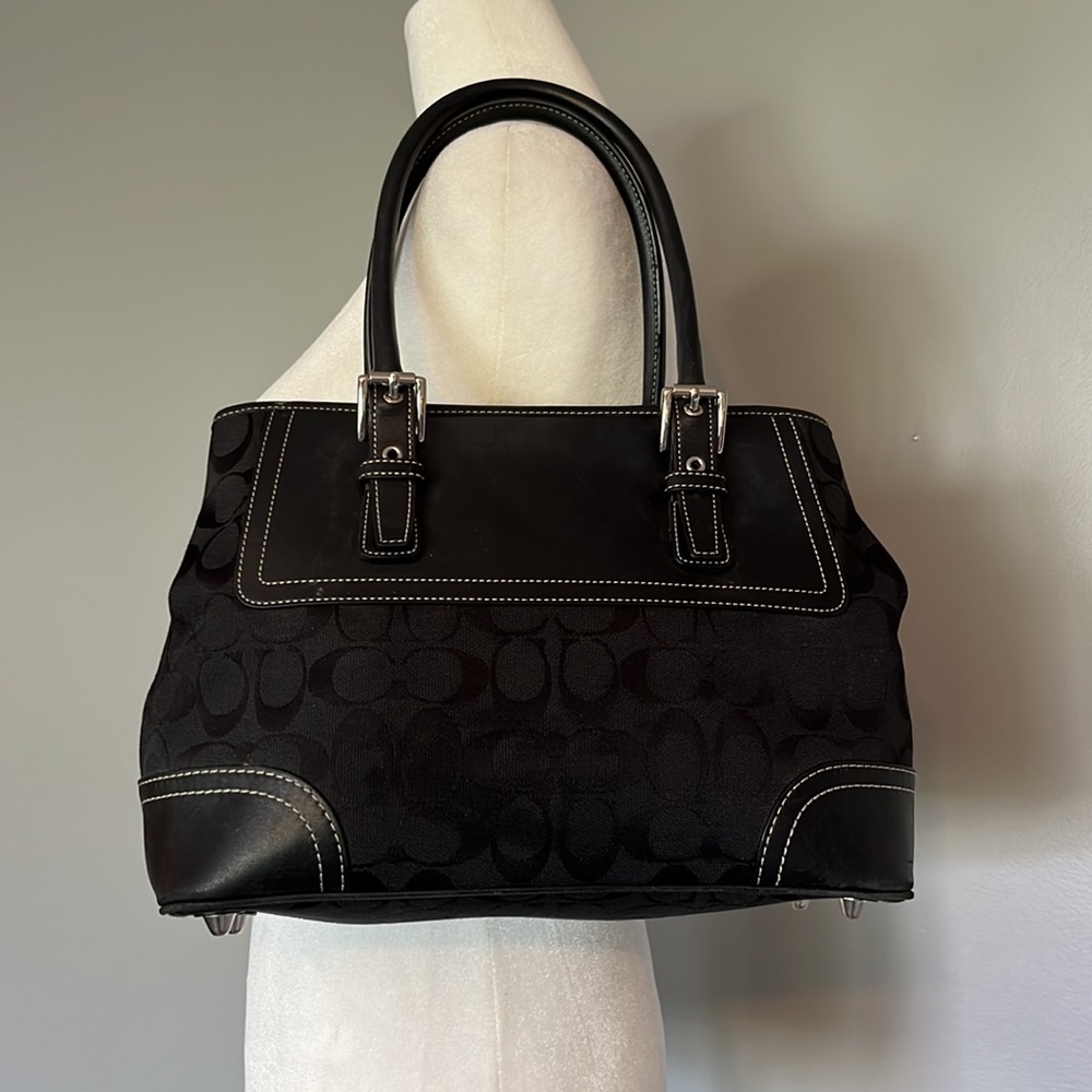 Coach Black Original Coach Bag With Black Leather Str… - Gem